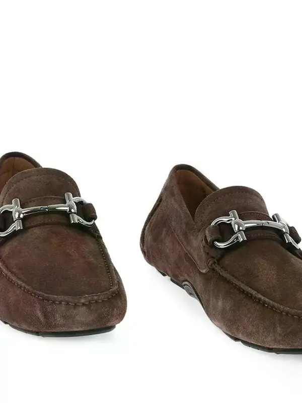 FERRAGAMO Suede Loafers Parigi With Front Bit