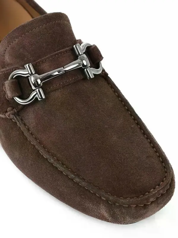 FERRAGAMO Suede Loafers Parigi With Front Bit
