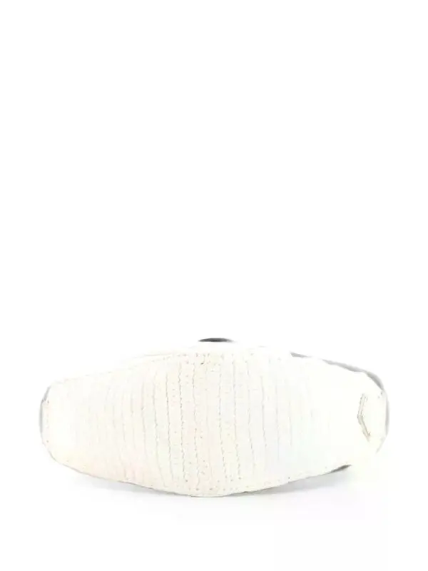Prada Triangle Logo Zip Crochet Raffia Small Crossbody Bag