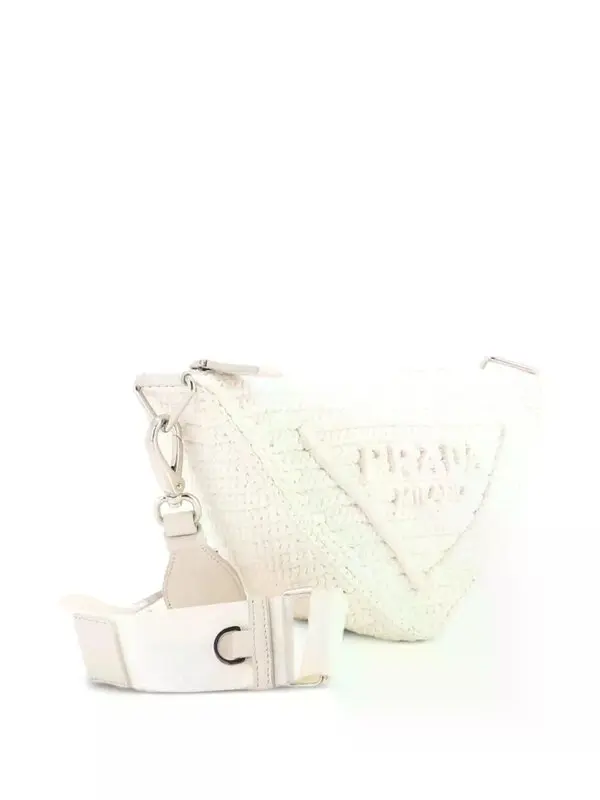 Prada Crochet Raffia Small Crossbody Bag