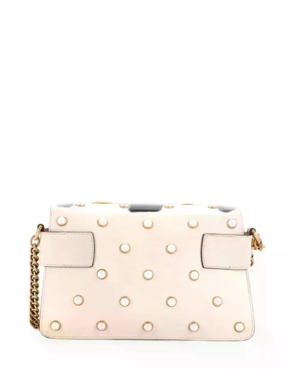 Gucci Broadway Pearly Bee Embellished Leather Mini Shoulder Bag