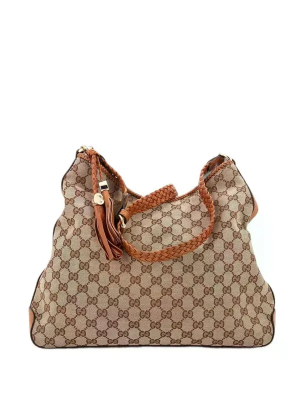Gucci Marrakech Gg Canvas Medium Hobo Bag - Brown