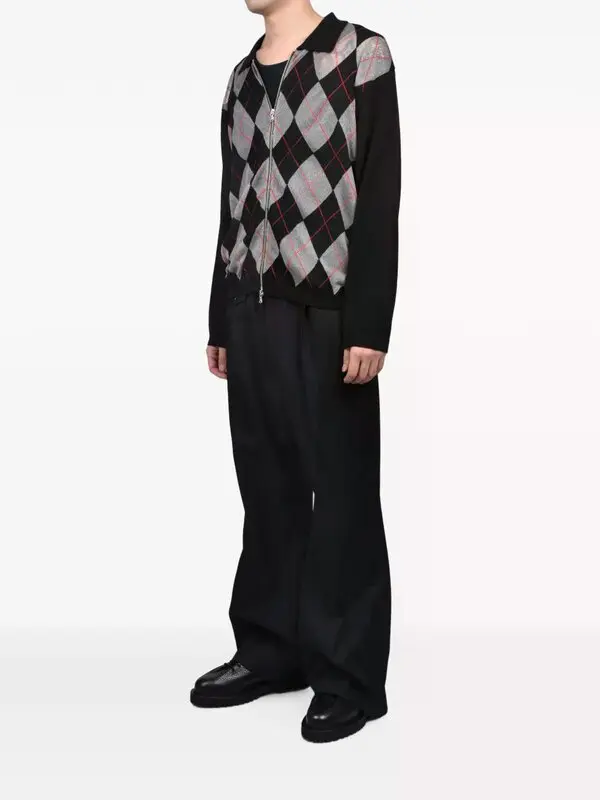 CEDARWOOD Cities Argyle Zip-up Cardigan