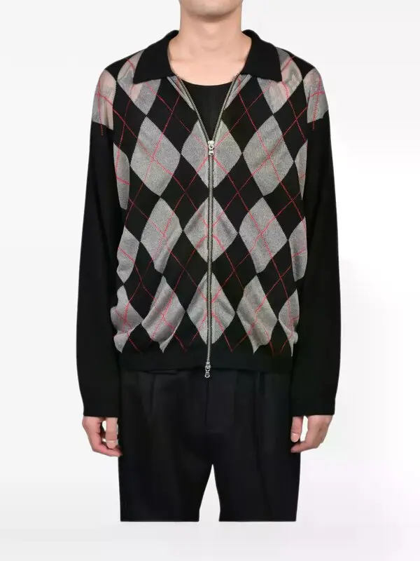 CEDARWOOD Cities Argyle Zip-up Cardigan