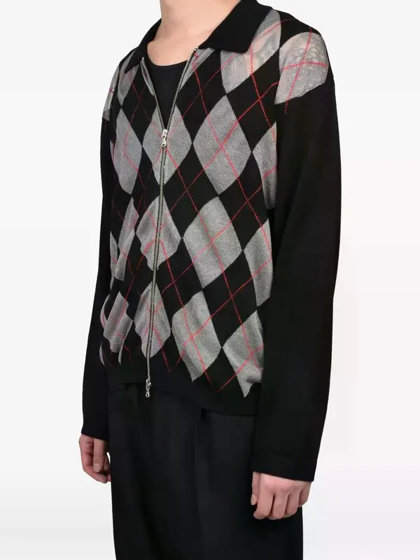 CEDARWOOD Cities Argyle Zip-up Cardigan
