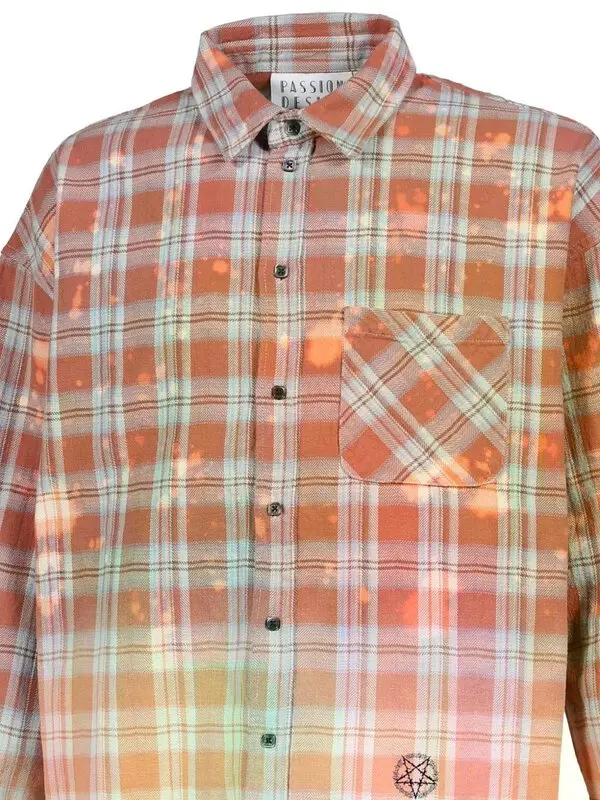 EL CONDUCTORH Bleached Check-print Shirt