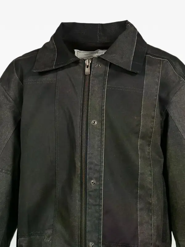 UNDER THE SIGN Dustborn Light Patchwork Waxed-effect Bomber Jacket