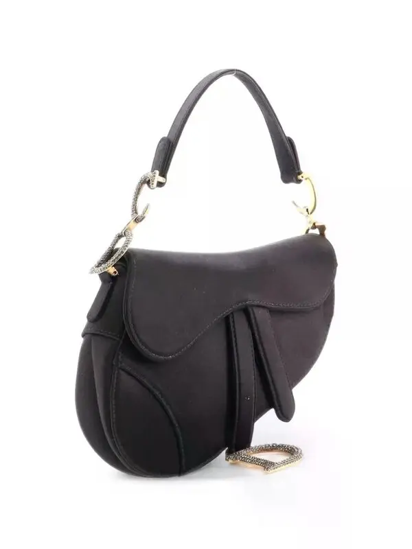 Dior Saddle Handbag Satin With Crystals Mini Shoulder Bag