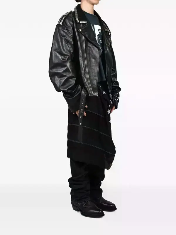 MARKING DISTANCE Big Baby Leather Biker Jacket