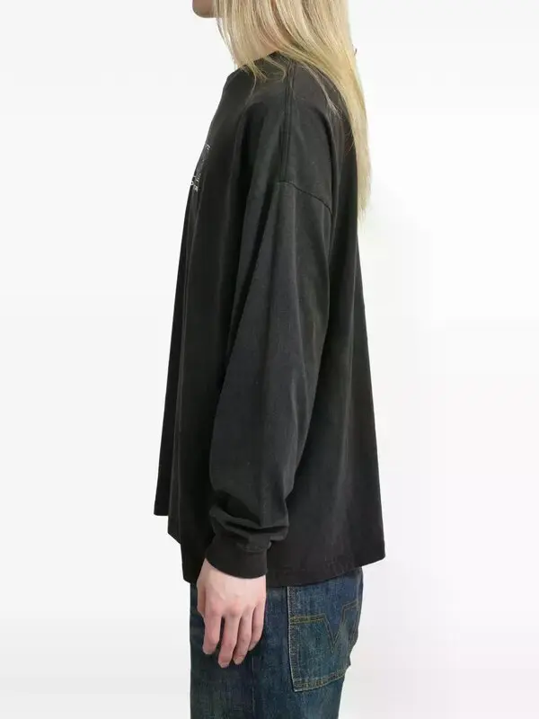 N.HOOLYWOOD Logo-print Washed-effect Long-sleeve T-shirt
