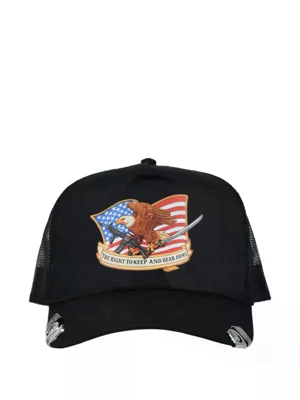 MARKING DISTANCE Mesh-panel Clip-detail Cap - Black