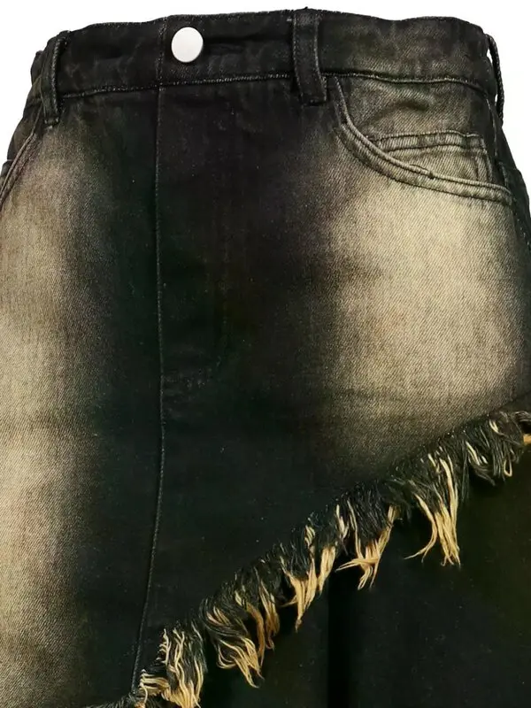 VIVAMUS Asymmetric Frayed Mini Skirt