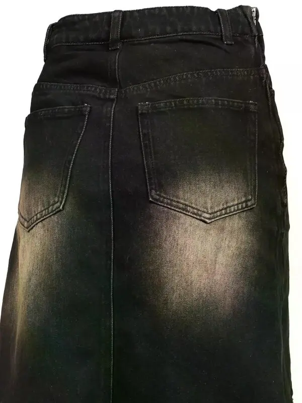 VIVAMUS Asymmetric Frayed Mini Skirt