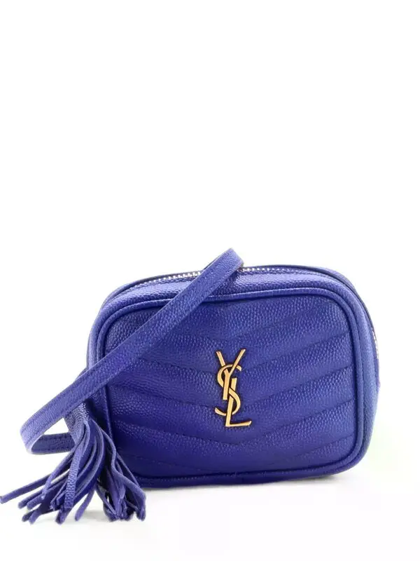 Saint Laurent Lou Camera Bag Matelasse Chevron Leather Baby Crossbody Bag - Blue
