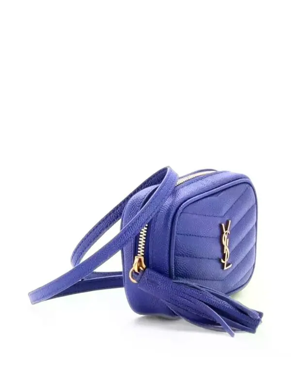 Saint Laurent Lou Camera Bag Matelasse Chevron Leather Baby Crossbody Bag - Blue
