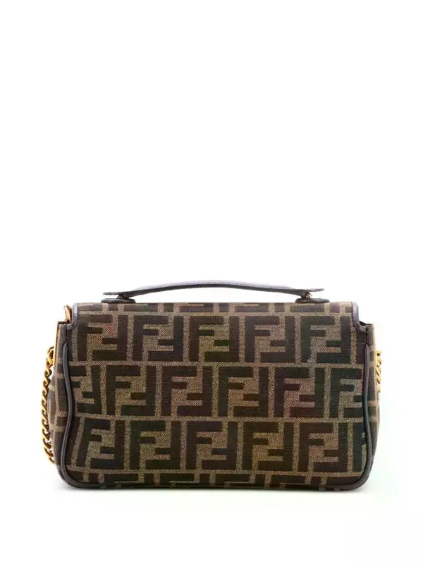 Fendi Zucca Canvas Medium Baguette Chain Cross Body Bag - Brown