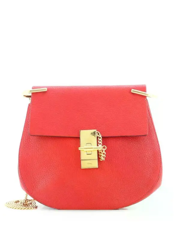 Chloé Drew Leather Small Crossbody Bag - Red