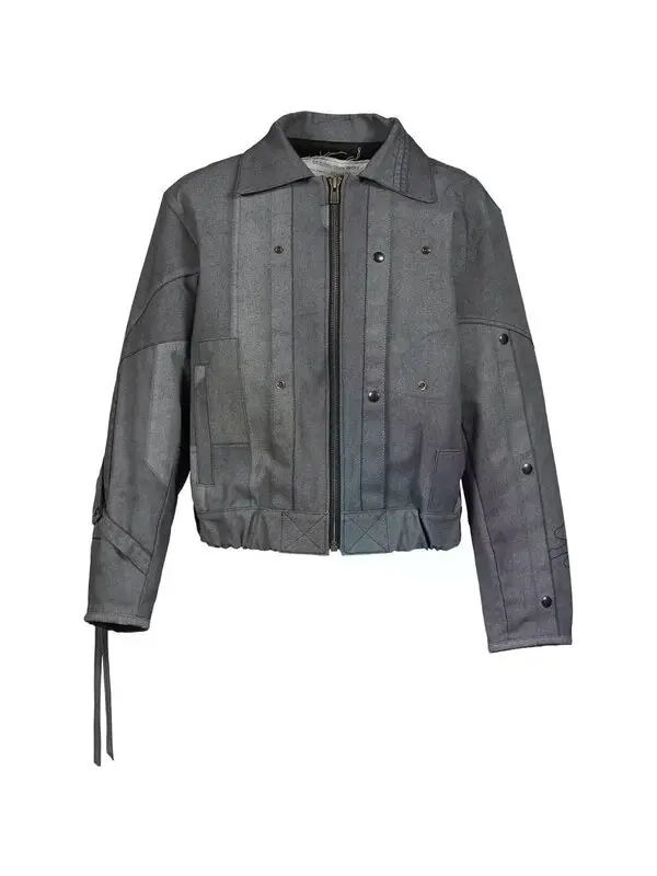 UNDER THE SIGN Patchwork Waxed Cotton Bomber Jacket