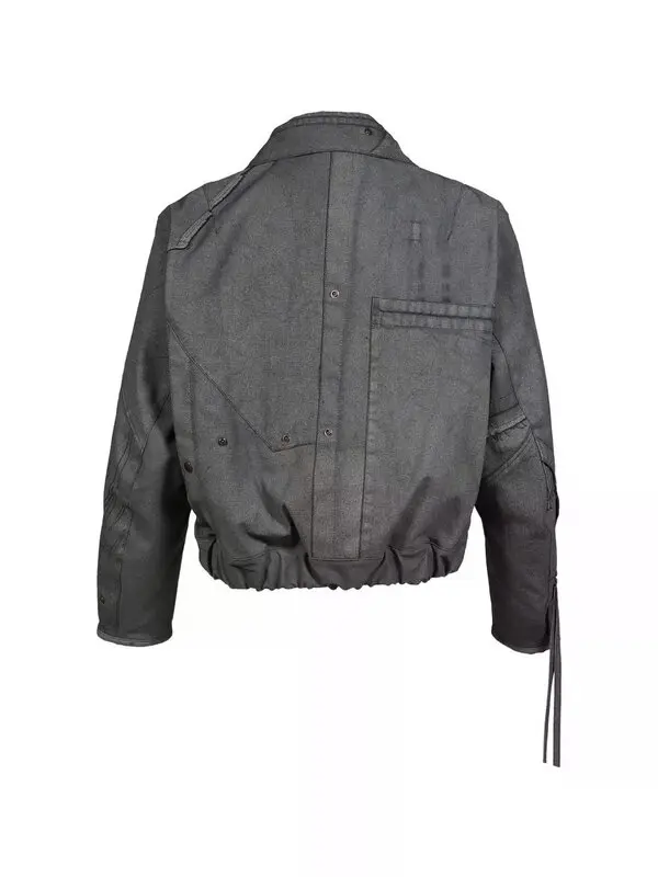 UNDER THE SIGN Patchwork Waxed Cotton Bomber Jacket