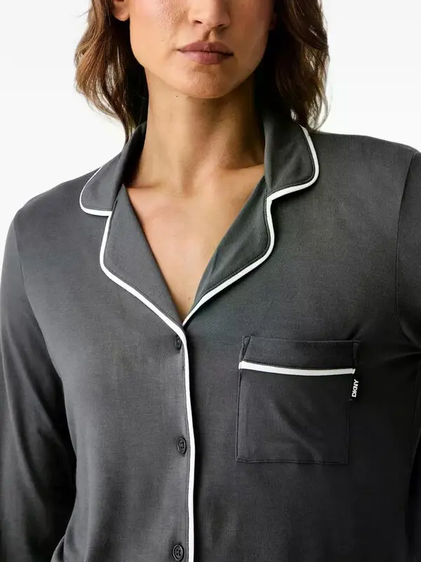 Dkny Piped-trim Pajamas - Grey