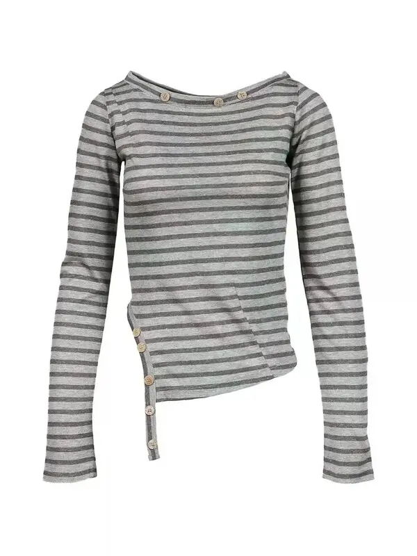 POST ARCHIVE FACTION Striped Off-shoulder Top