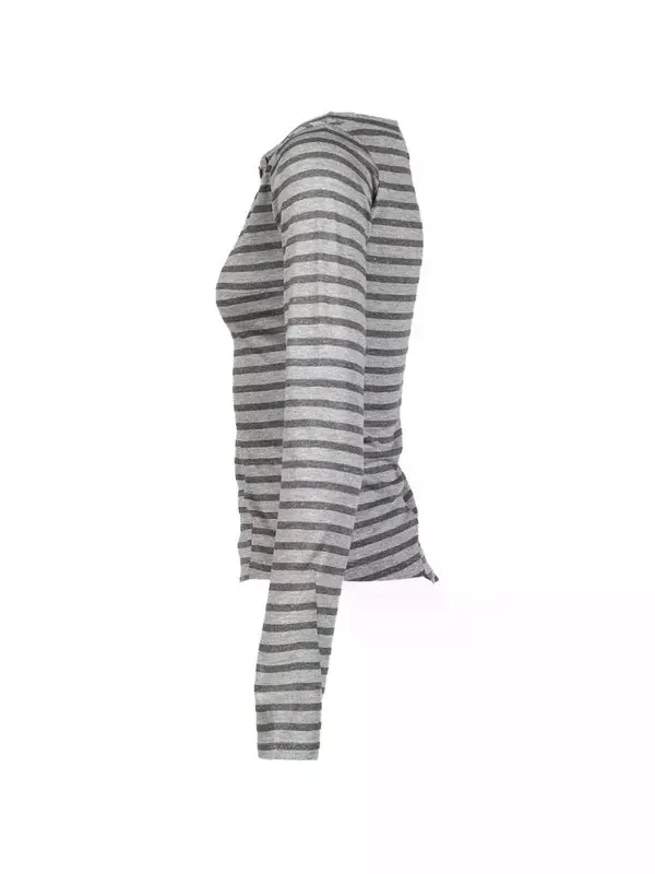POST ARCHIVE FACTION Striped Off-shoulder Top