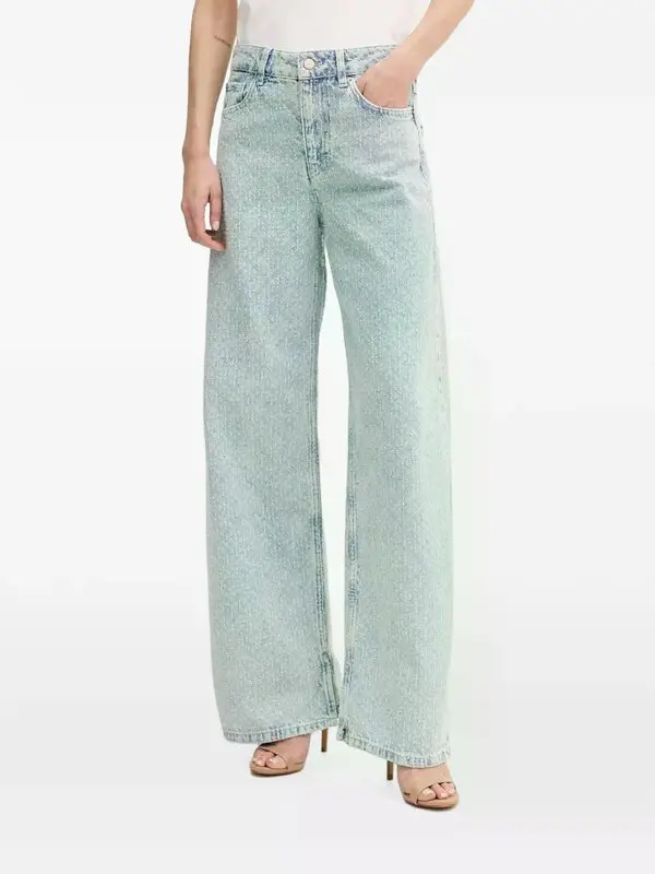 Sisley Distressed Wide-leg Jeans