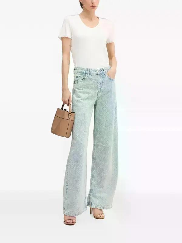 Sisley Distressed Wide-leg Jeans