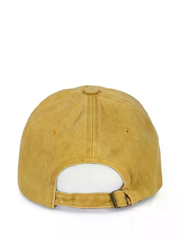 CAPTURE GALLERY Embroidered Distressed Baseball Cap - Yellow