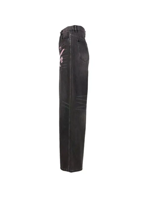 BOSSUP Swarovski Crystal-embellished Baggy Jeans