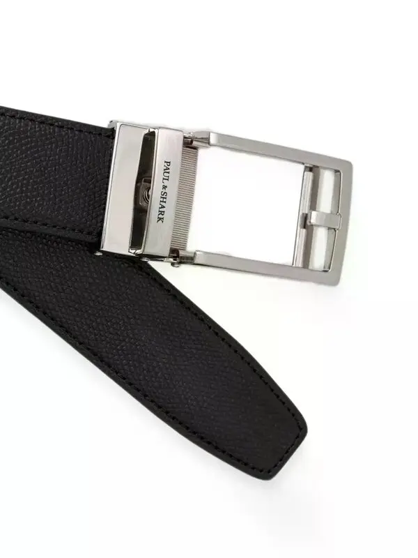 Paul & Shark Grained-leather Buckle Belt
