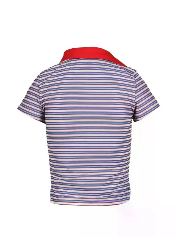 ANOMALIES DEPARTMENT Striped Asymmetric Polo Shirt