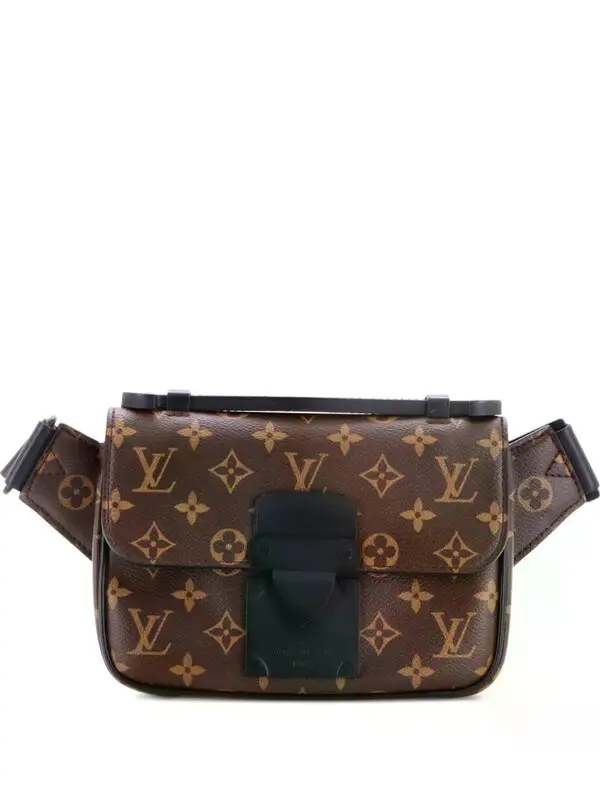 LOUIS VUITTON S Lock Sling Bag Macassar Monogram Canvas Belt Bag
