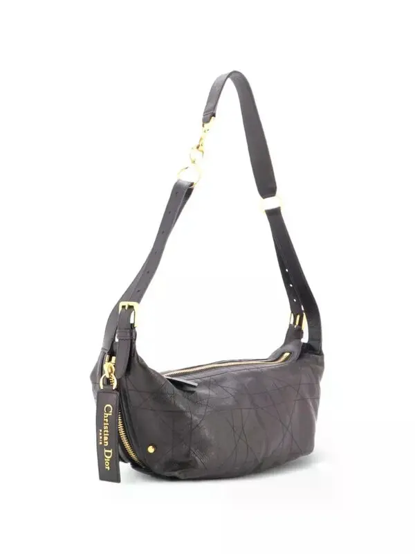 Dior D-journey Macrocannage Quilt Calfskin Small Shoulder Bag - Black