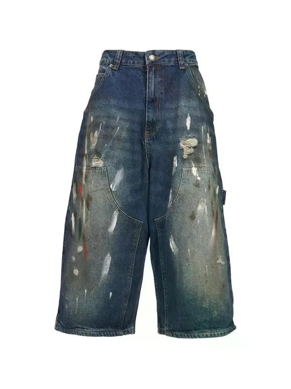 JADED LONDON Colossus Painted Denim Shorts