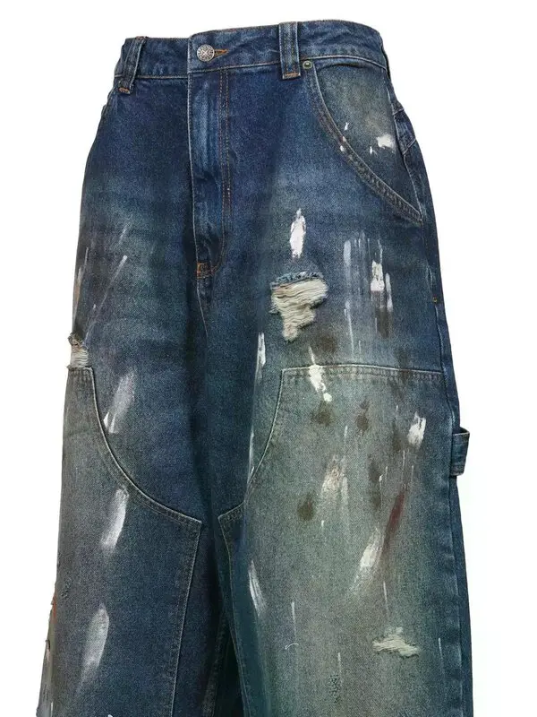 JADED LONDON Colossus Painted Denim Shorts