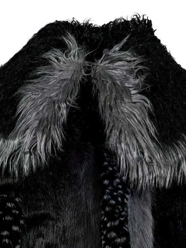 JADED LONDON Oksana Faux-fur Patchwork Asymmetric Jacket