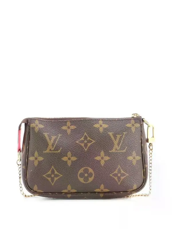 LOUIS VUITTON Pochette Accessoires Limited Edition Vivienne Xmas Monogram Canvas Mini Clutch Bag - Brown