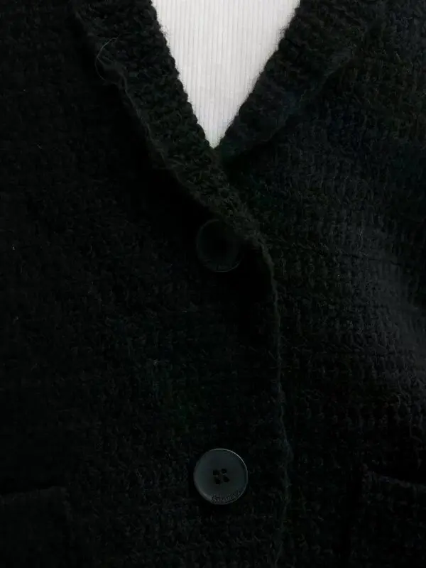 Sisley Notched-lapel Button-up Cardigan