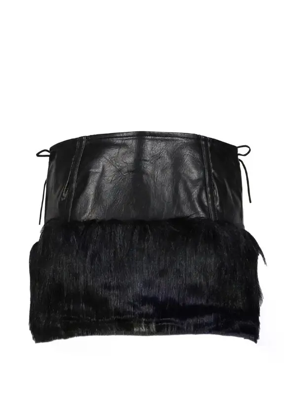 JADED LONDON Short Faux-fur Panelled Skirt - Black