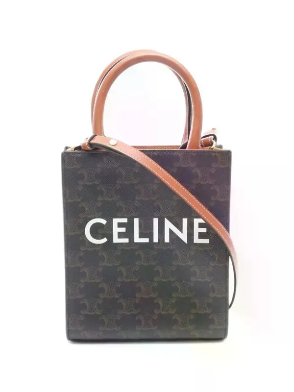 Celine Triomphe Canvas Logo Print Tote Bag