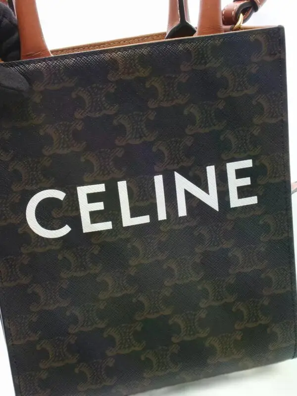 Celine Triomphe Canvas Logo Print Tote Bag