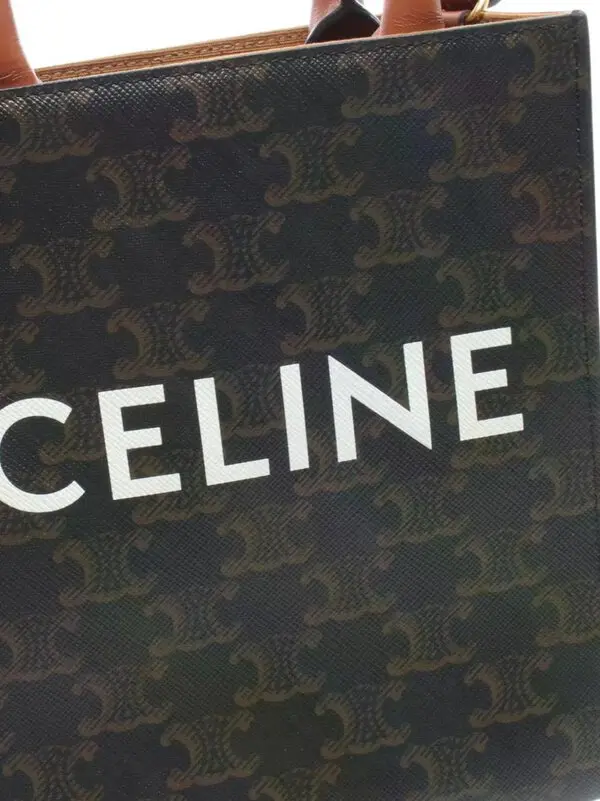 Celine Triomphe Canvas Logo Print Tote Bag