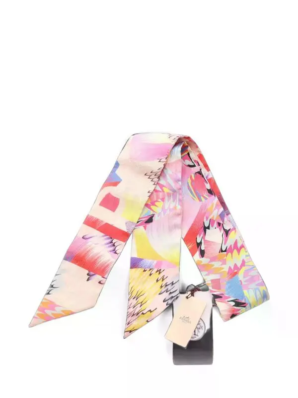 Hermès 2020s Kyoto Marble Twilly Scarf - Pink