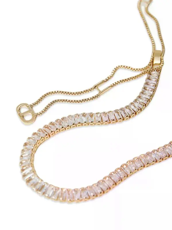 TWINSET Rhinestone-embellished Logo-charm Choker - Gold