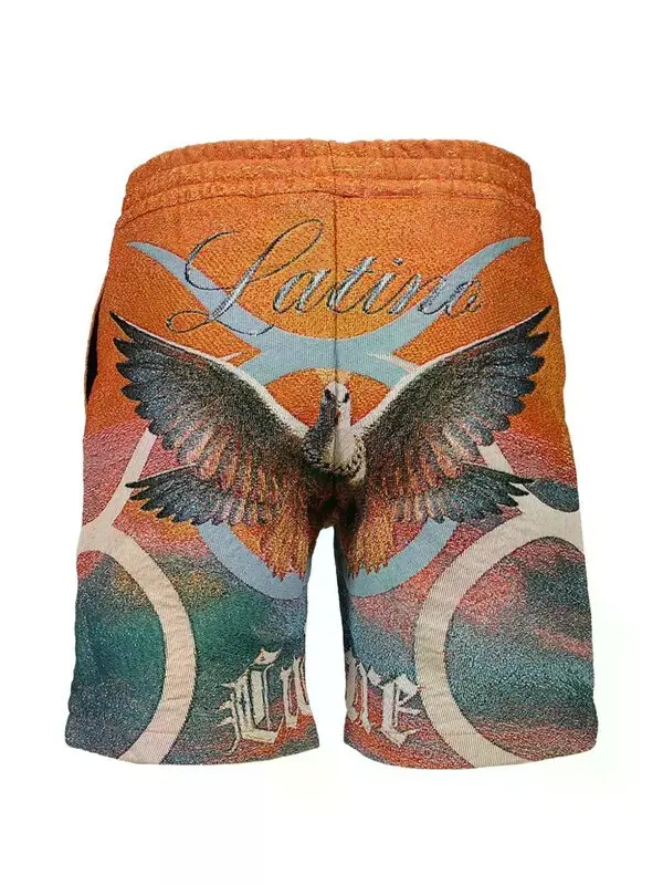 GARCIAS Latin Culture Jacquard-knit Drawstring Shorts