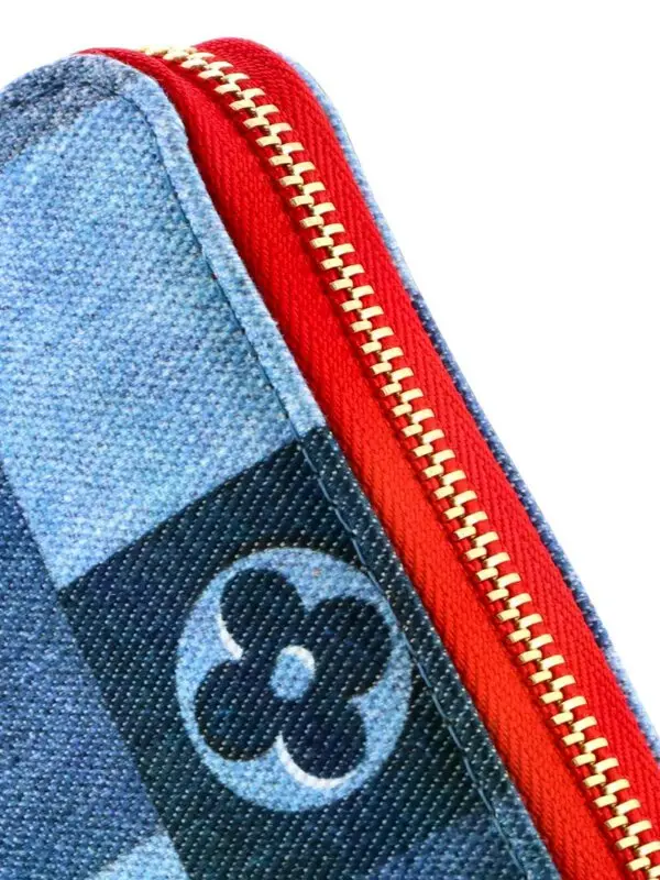 LOUIS VUITTON Zippy Wallet Damier And Monogram Patchwork Denim Small Wallets