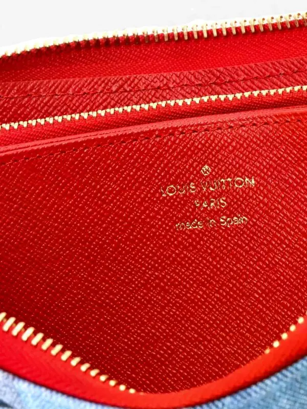 LOUIS VUITTON Zippy Wallet Damier And Monogram Patchwork Denim Small Wallets