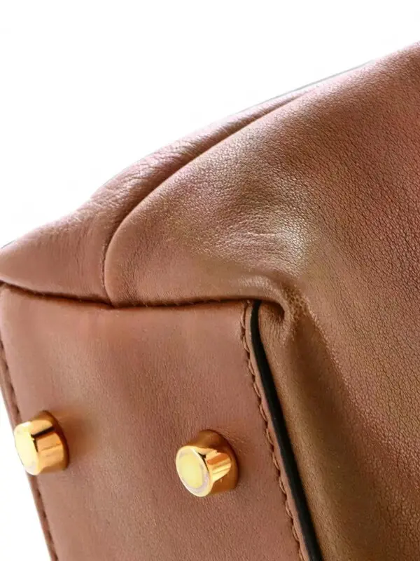 Versace Tag Leather Hobo Bag