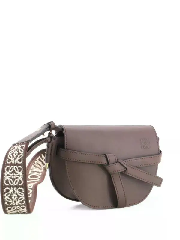 Loewe Gate Dual Shoulder Bag Leather Mini Crossbody Bag - Brown